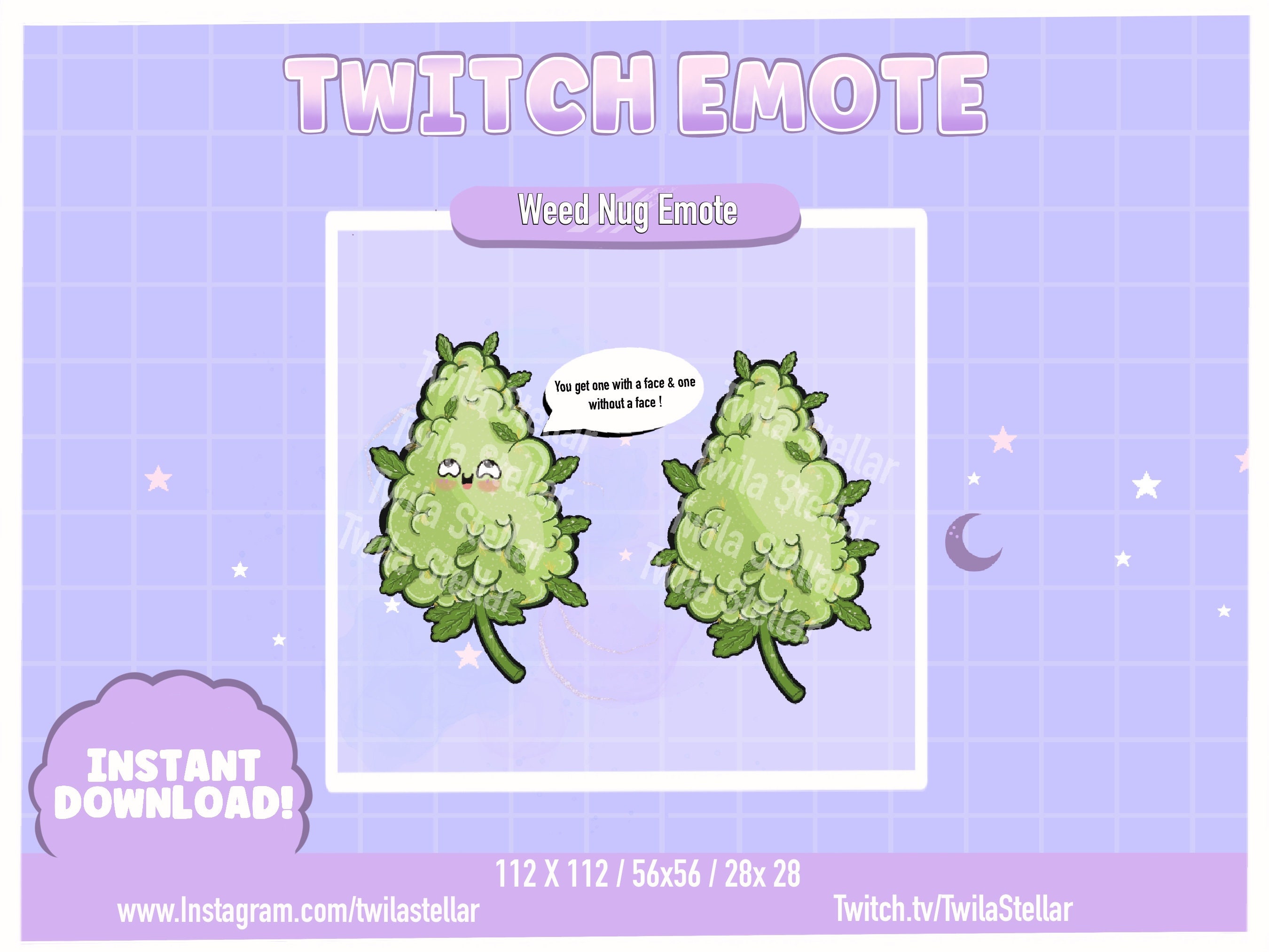 Cannabis Emote Twitch Emote Stoner Emote Discord Emote Community Emote ...