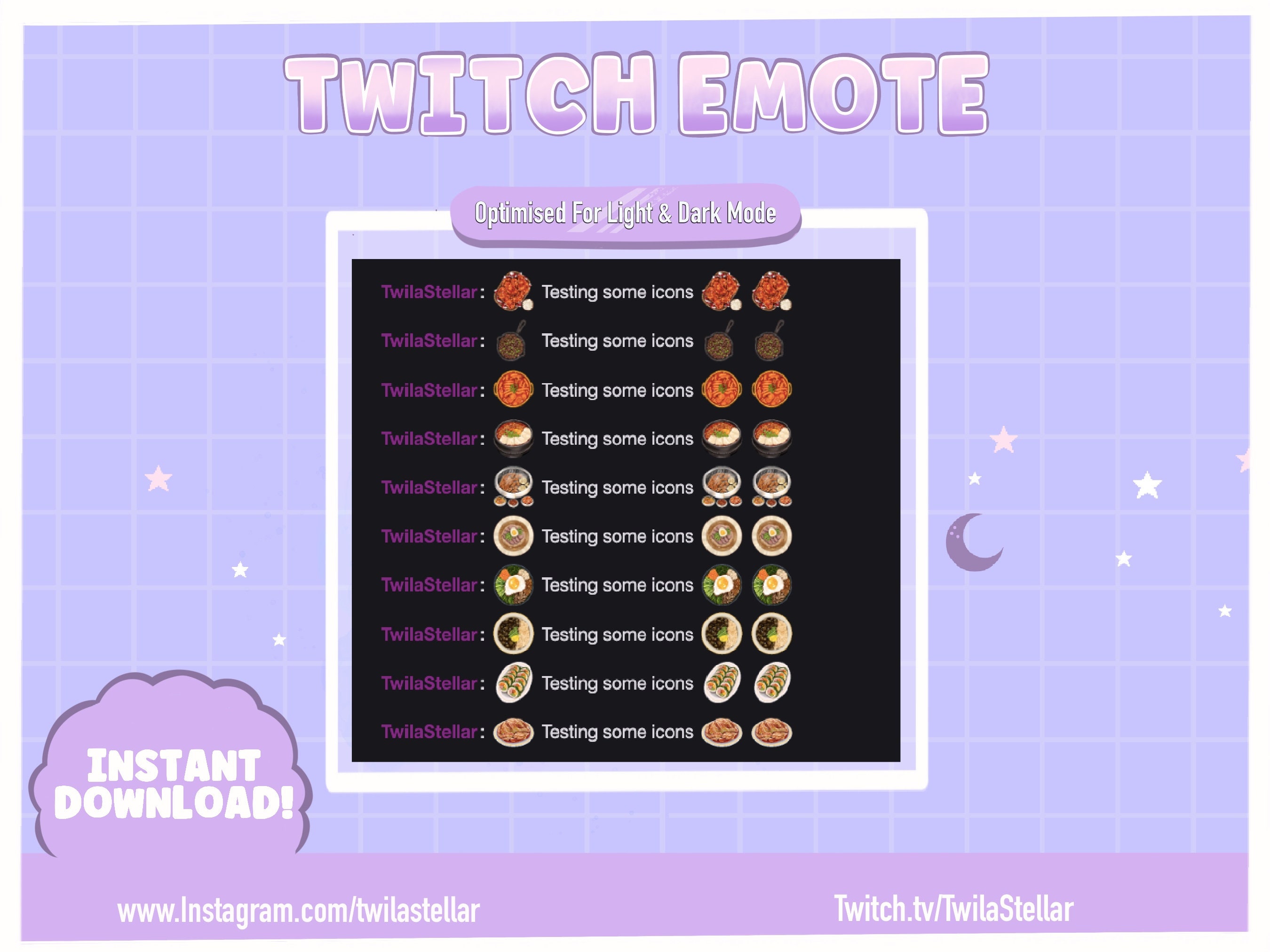 Korean Food Twitch Emotes | Cute | Bulgogi | Noodles | Tteokbokki ...