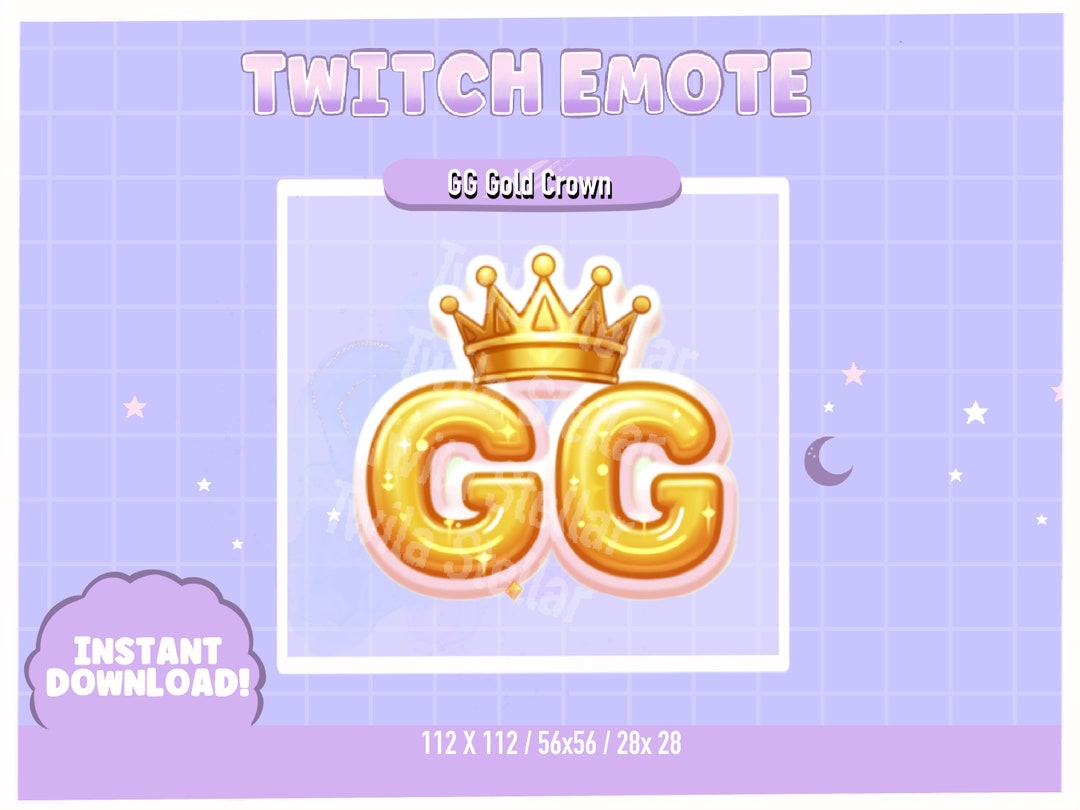 Gold Good Game GG Crown Twitch Emote - Etsy