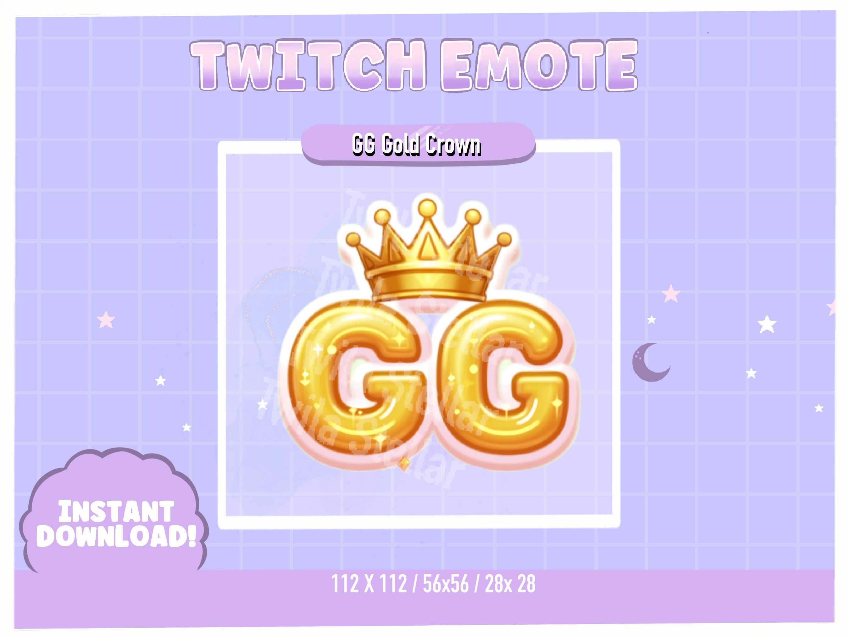 Gold Good Game GG Crown Twitch Emote - Etsy