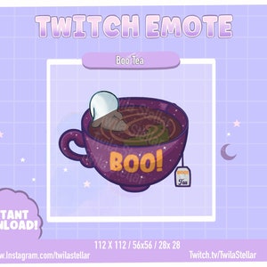 Boo Tea Cute Ghost Emote Booty Twitch Emotes Pre Made Emotes Boo Kawaii ...
