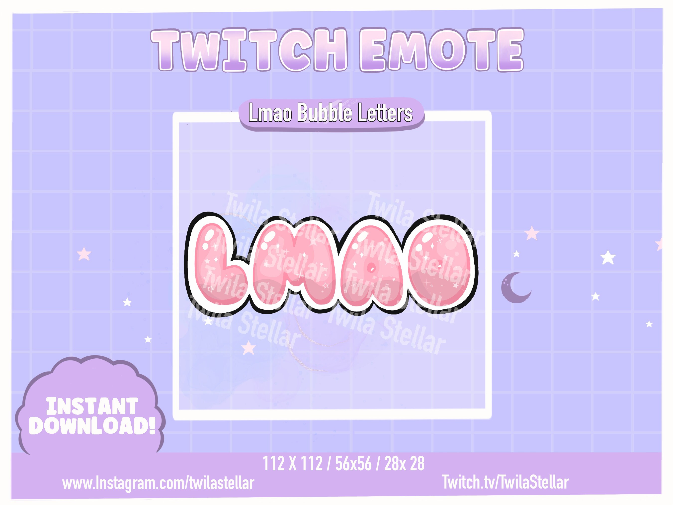Cute Pastel Pink GG Bubble Letter Emote Pastel kawaii streamer Twitch ...
