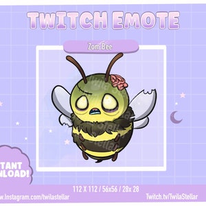 Zom Bee Emote| Cute Bee Emote for Twitch| Zombie Kawaii Cute Girly ...