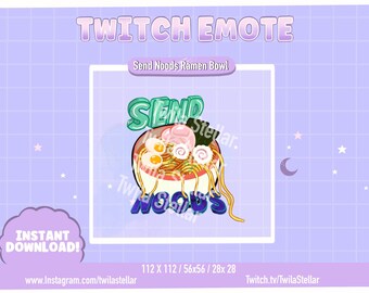1x Twitch Emote Send Noods Funny Ramen / Streamer / Pun / Cool / Funny ...