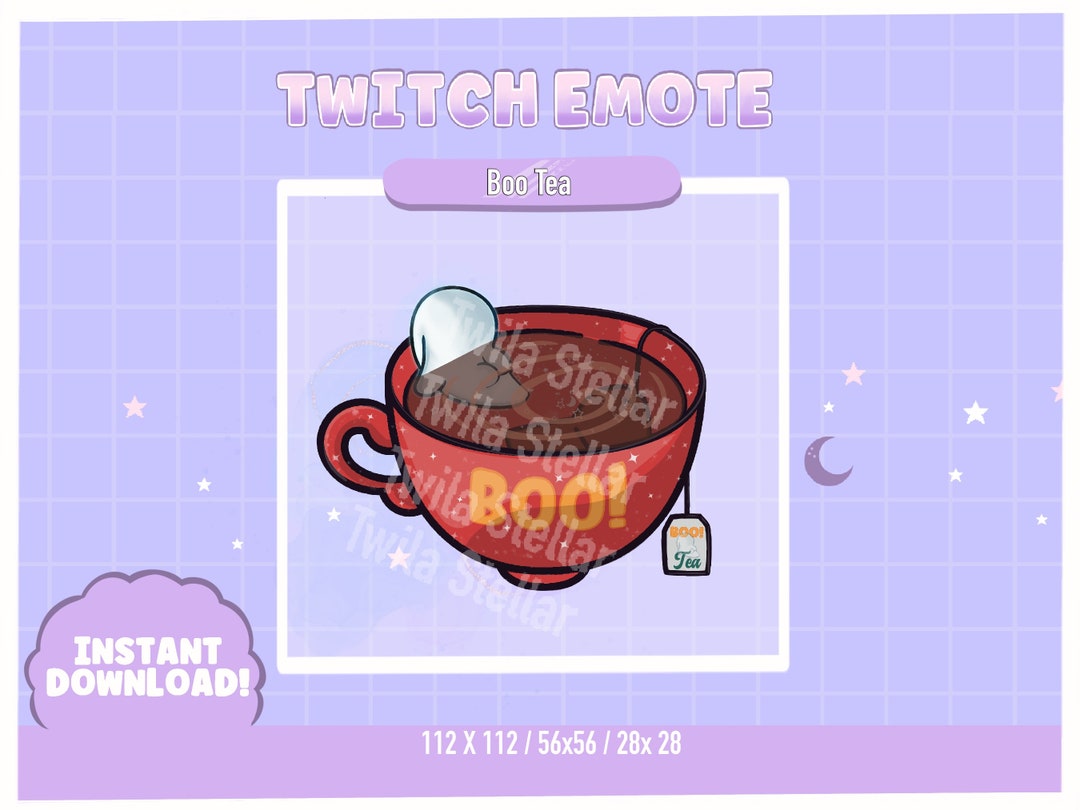 Red Boo Tea Cute Ghost Emote Booty Twitch Emotes Pre Made Emotes Boo ...