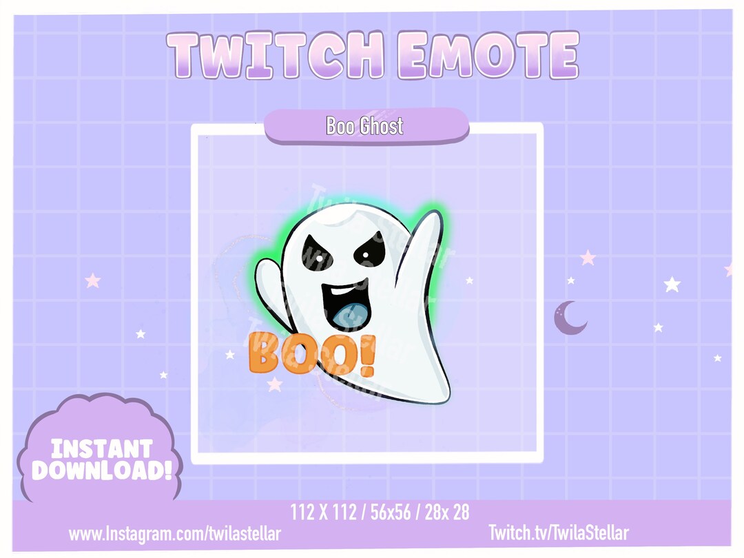 Cute Boo Ghost Emote Twitch Emotes Pre Made Emotes Boo - Etsy Australia