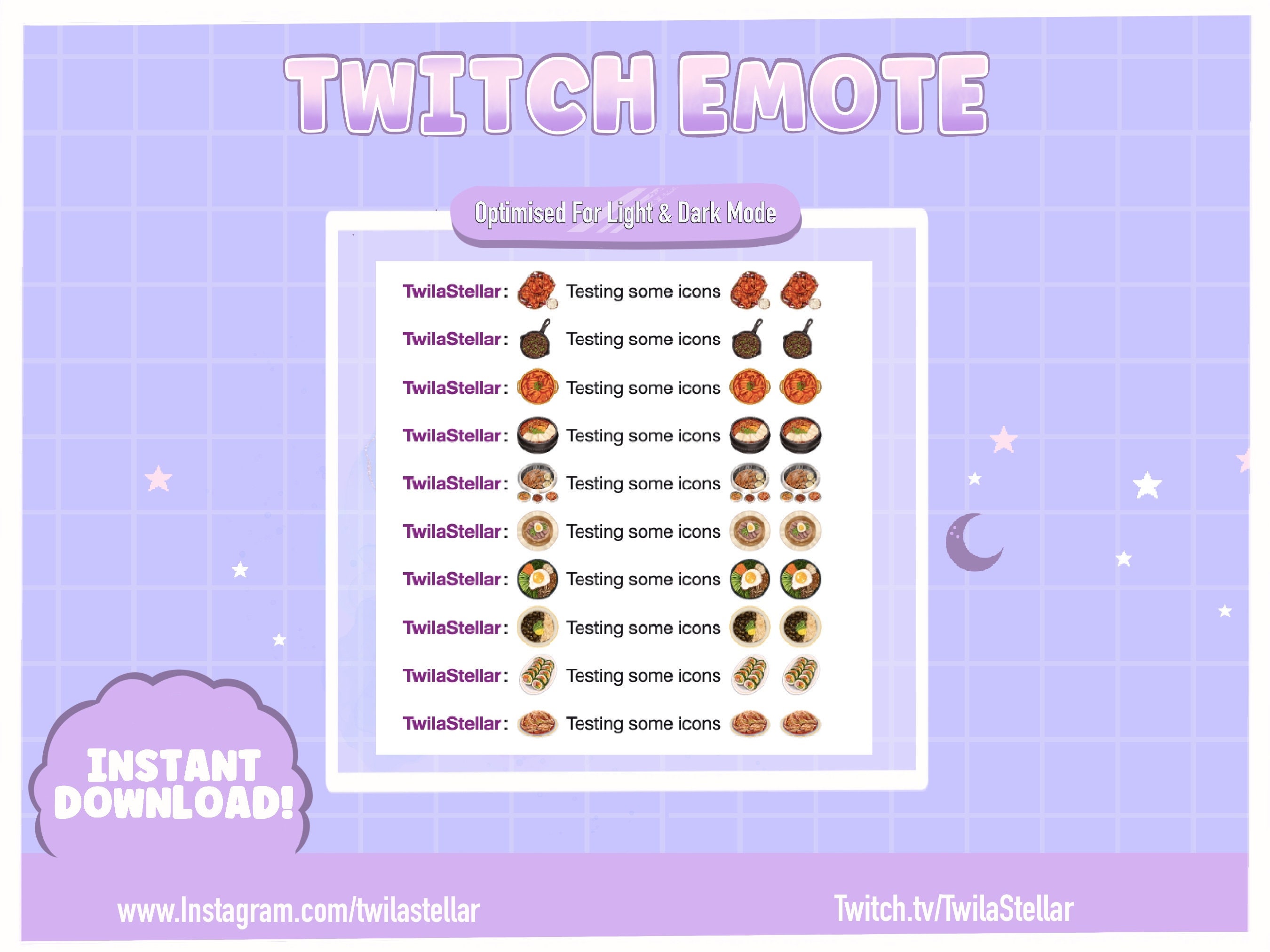 Korean Food Twitch Emotes | Cute | Bulgogi | Noodles | Tteokbokki ...