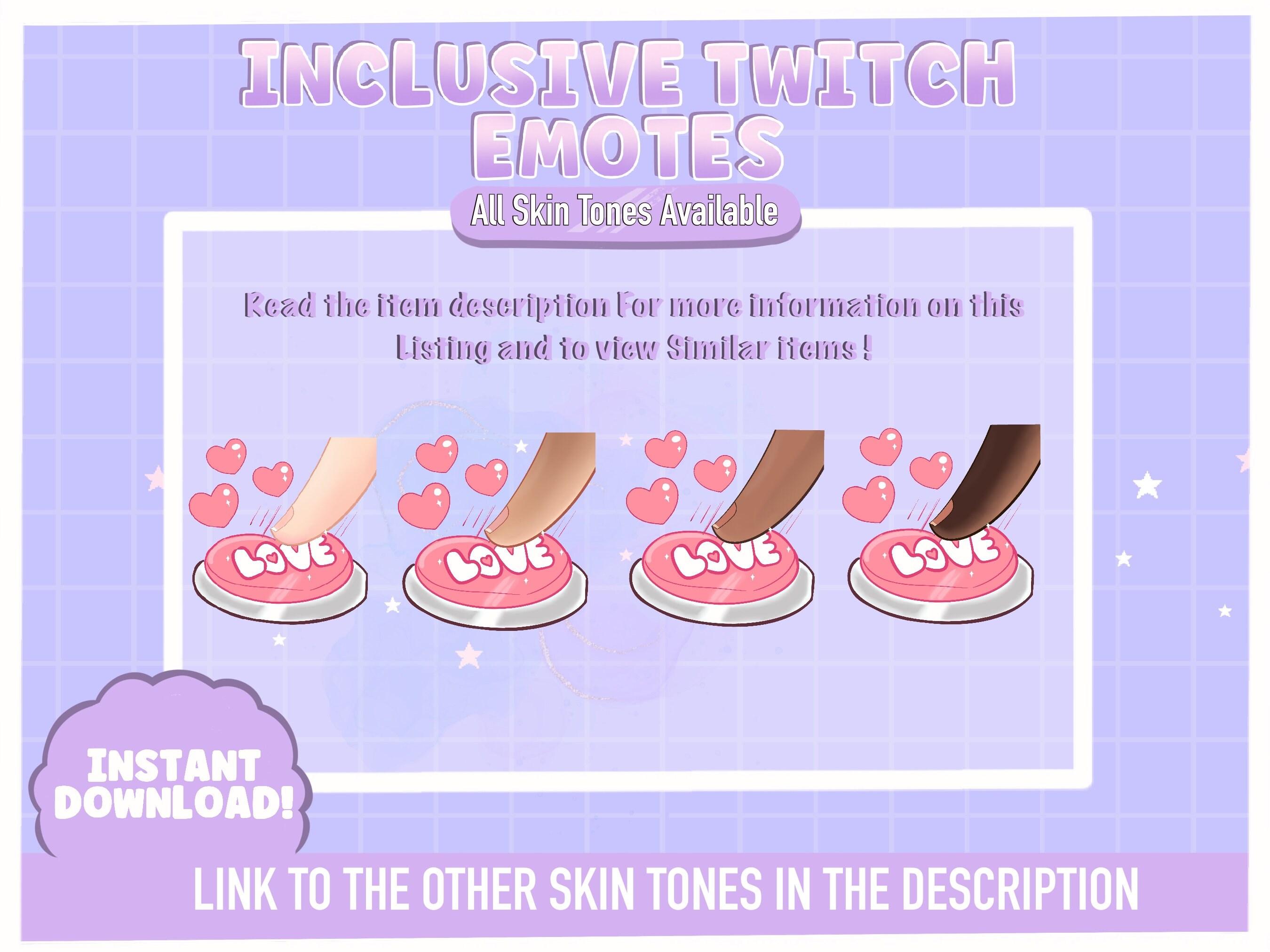 Love Button Emote for Twitch /heart / Kawaii / Cute - Etsy