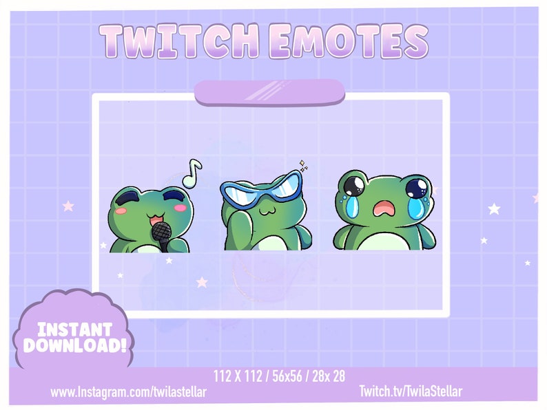 11 Kawaii Frog Emotes Twitch Emotes Cute Emote Pack Froggy Kawaii Chibbi Etsy