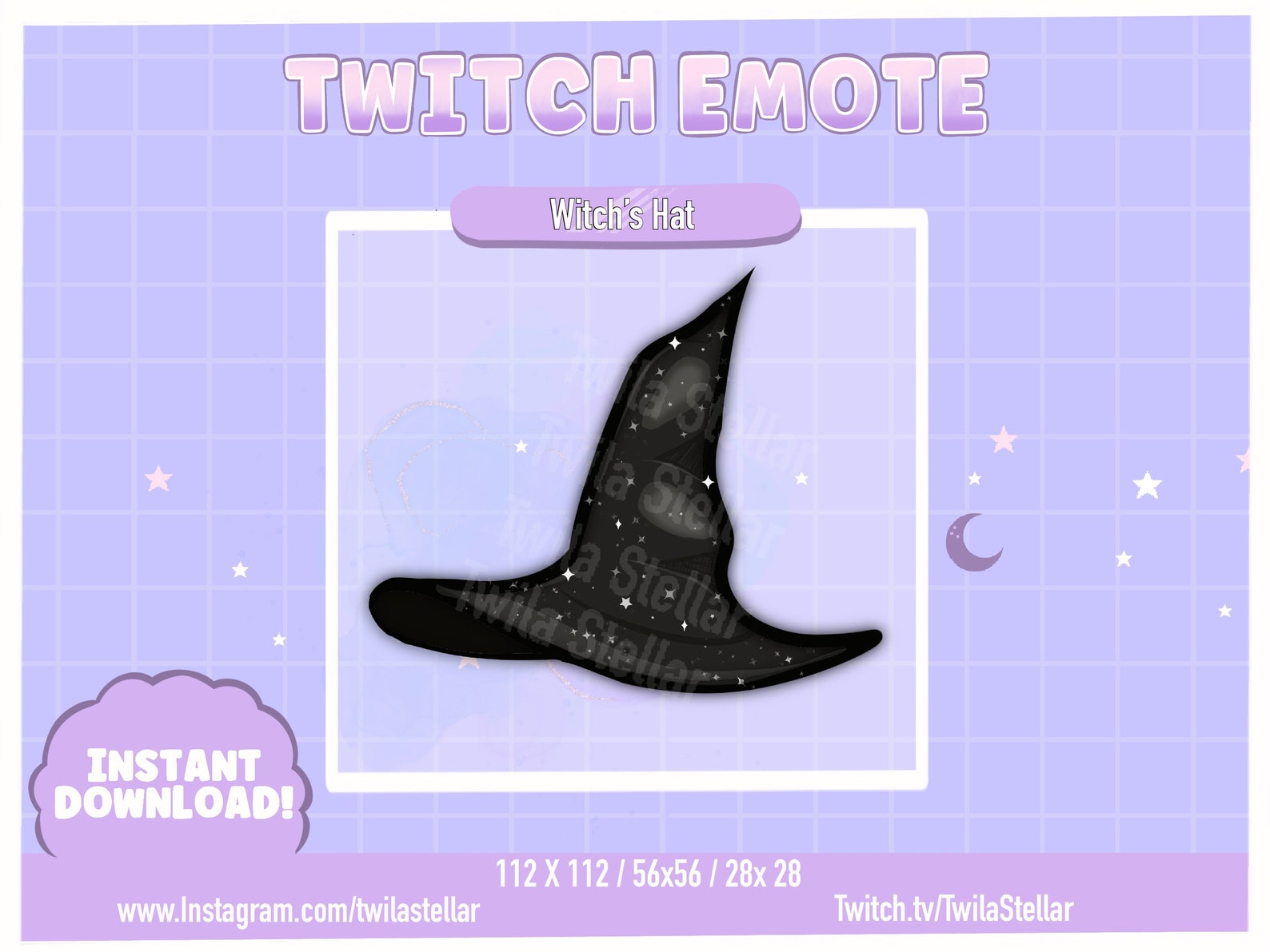 Witch Hat Emote | Twitch Emotes | Pre Made Emotes | Witchy | Kawaii ...