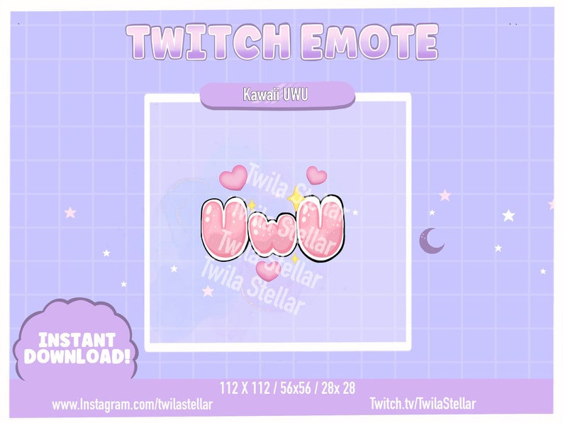 Cute Pastel Pink Uwu Bubble Letter Emote| Pastel |kawaii |streamer ...