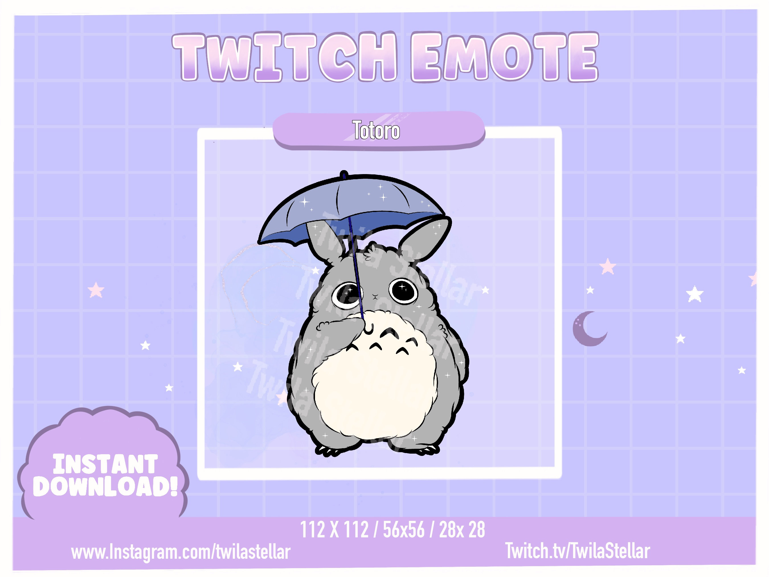 Totoro Emote for Twitch Kawaii Cute Studio Ghibli Girly Emote - Etsy