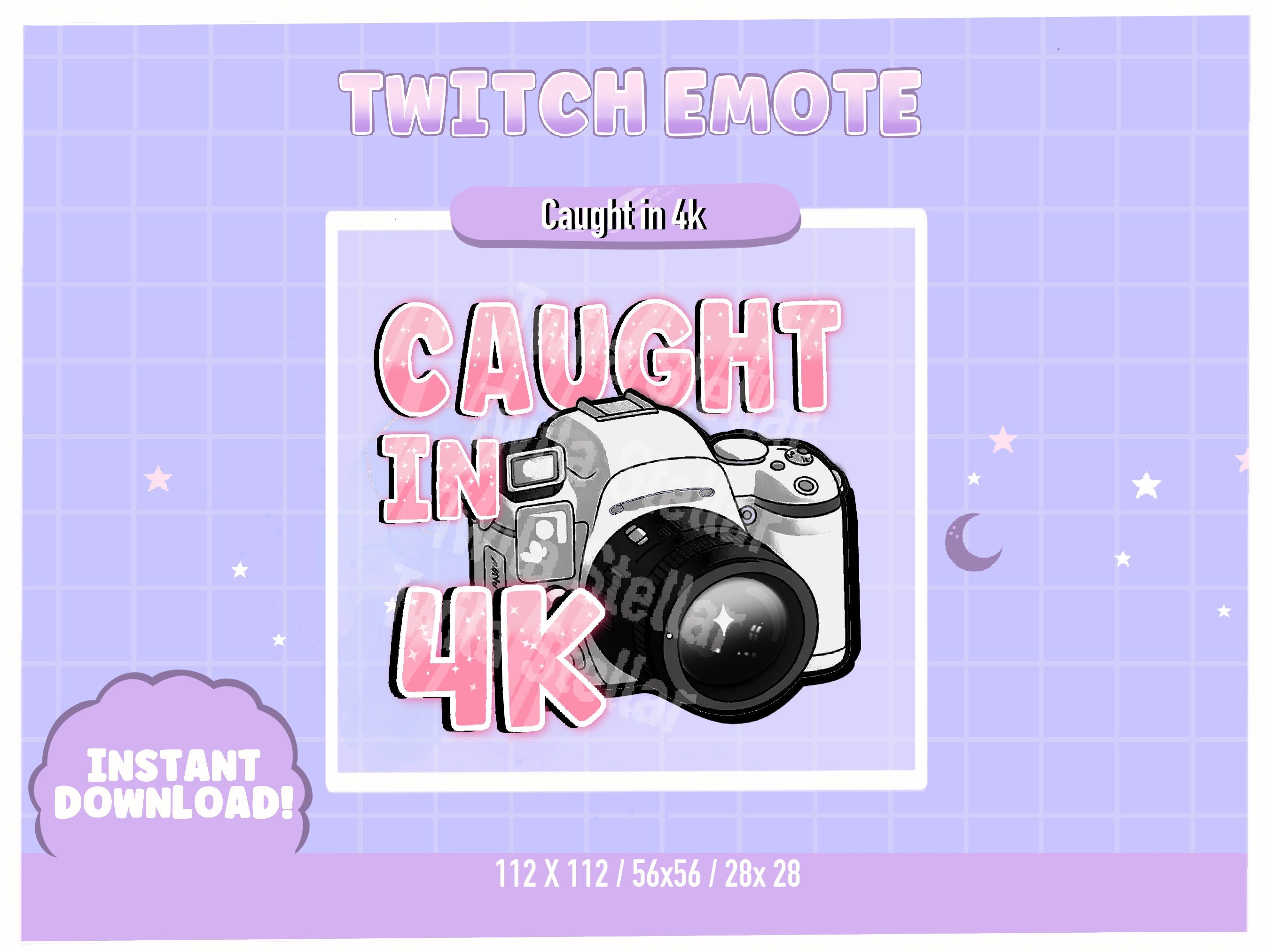 Caught in 4K Animated Twitch Emote | Twitch Emote| Pink - Etsy