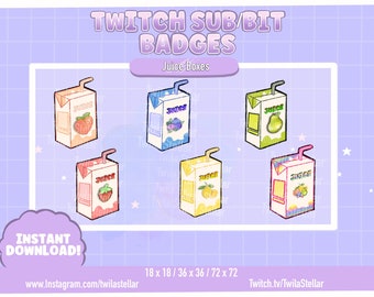 Twitch Sub Badges / Sparkling Cocktail / Kawaii / Streamer / Bit Badges ...
