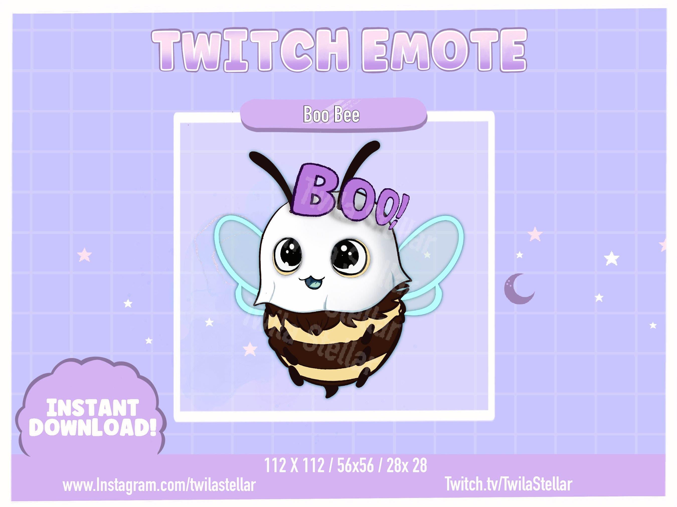 Boo Bee Emote| Cute Bee Emote for Twitch| Kawaii Cute Girly - Etsy