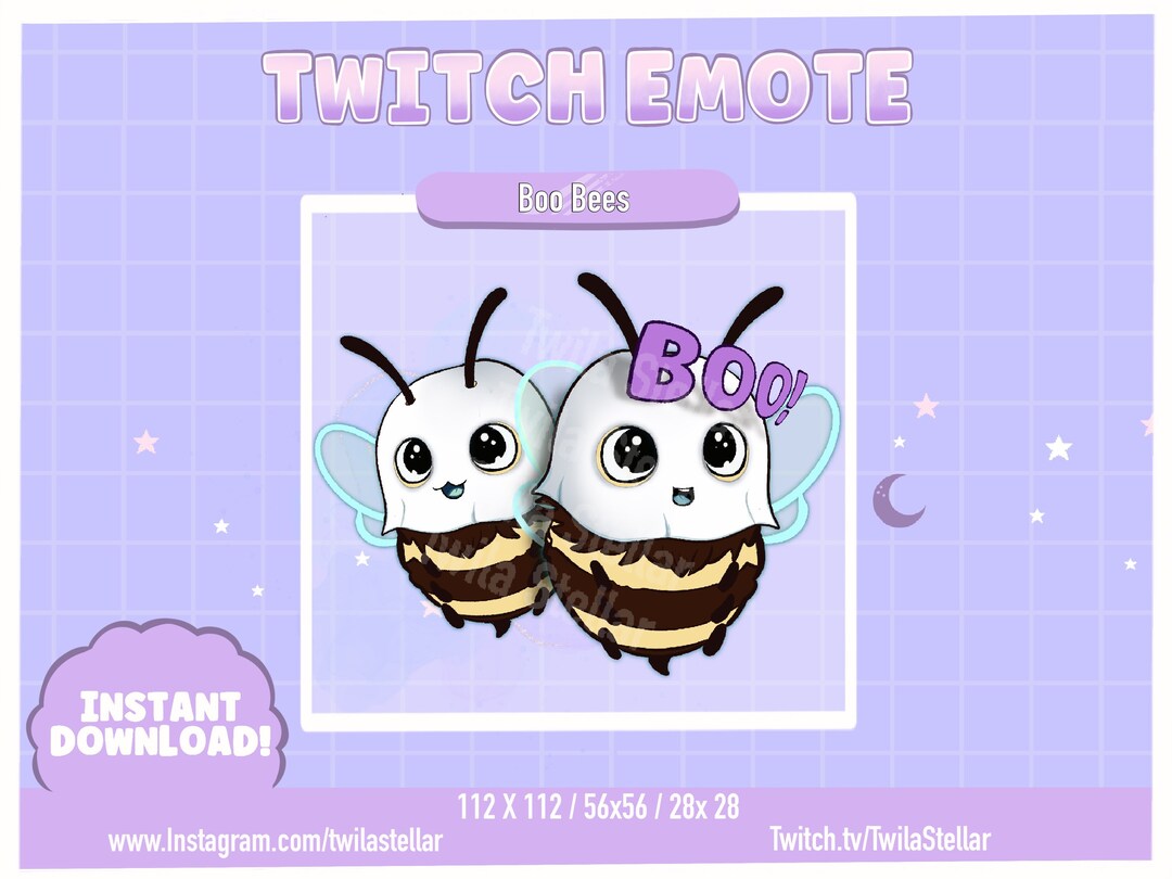 Boo Bees Emote Cute Bee Emote for Twitch Kawaii Cute Girly - Etsy