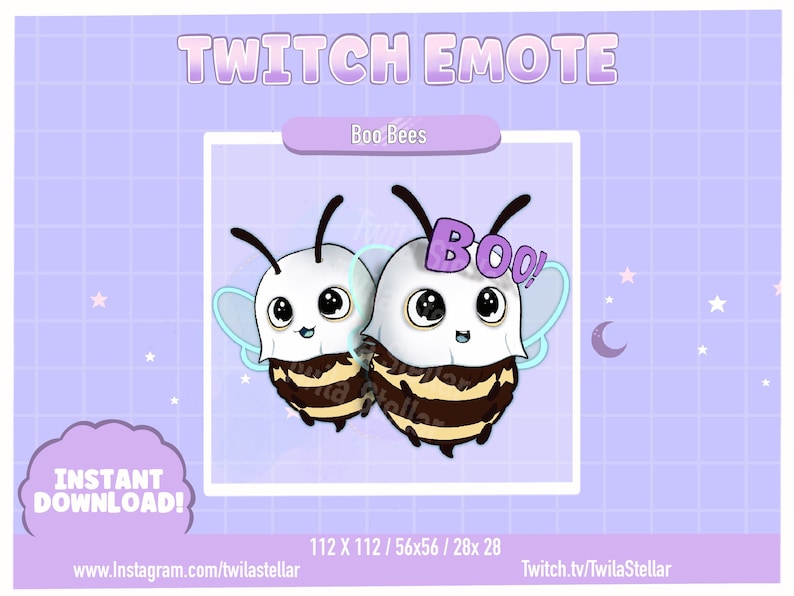 Boo Bees Emote Cute Bee Emote for Twitch Kawaii Cute Girly - Etsy