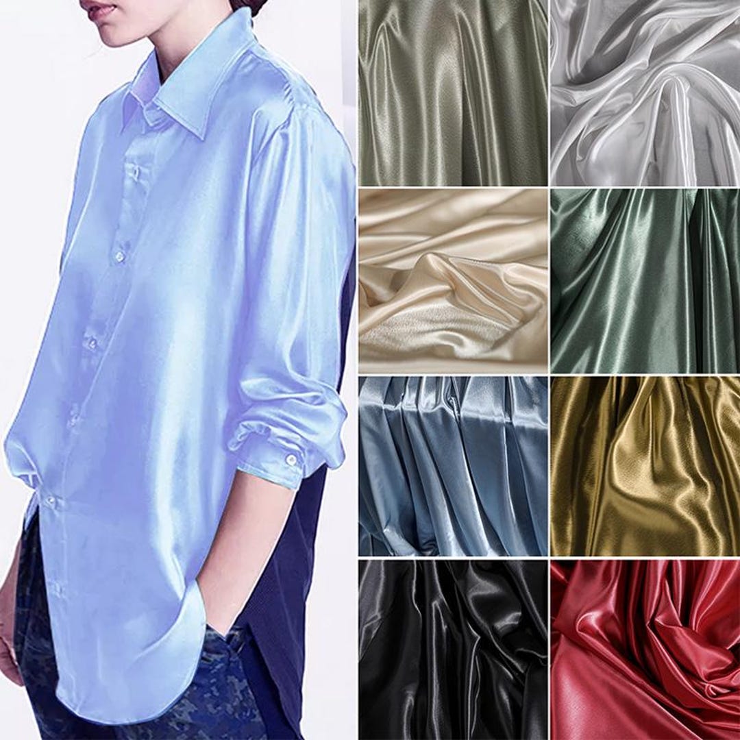 Solid Satin Fabric,curtain Fabric,plain Fabric,soft Fabric,summer Dress ...