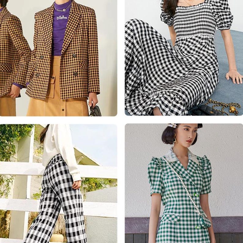 Gingham Cotton Fabric,plain Fabric,gingham Fabric,soft Fabric,dress ...