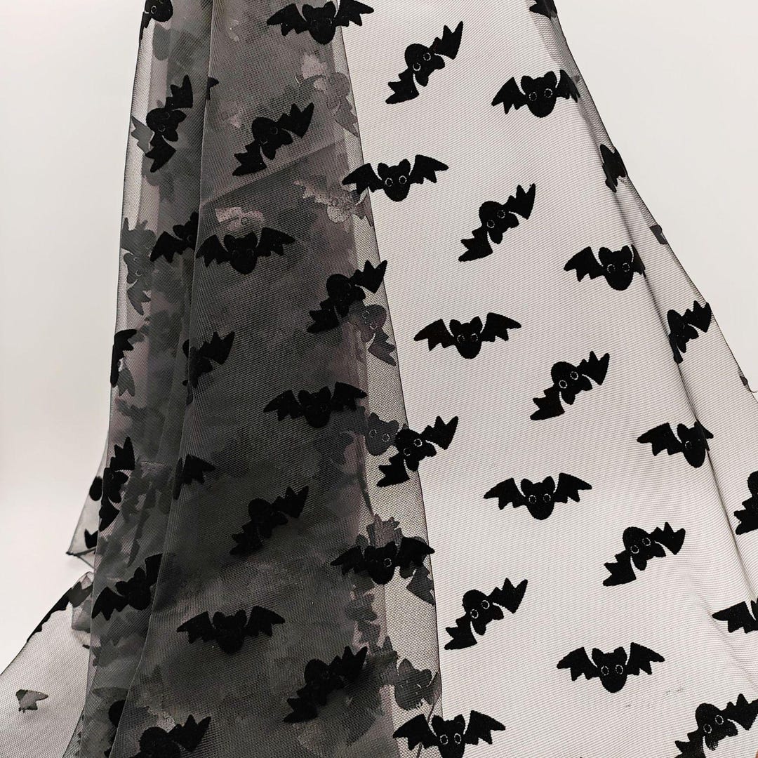 Halloween Fabric,bat Fabric,black Lace Fabric,festive Fabric,halloween ...