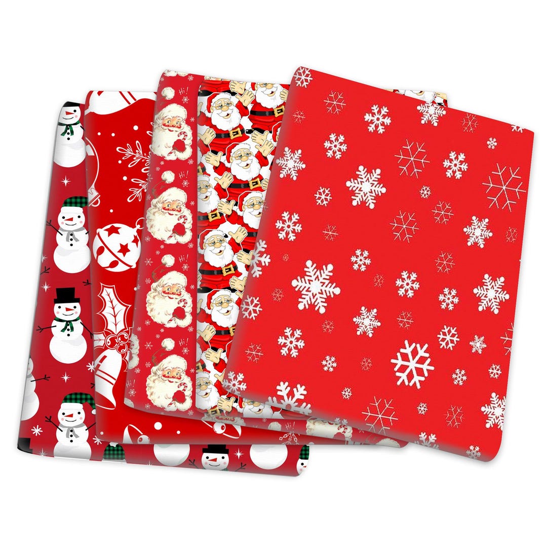 Christmas Fabric,santa Fabric,snowman Fabric,bell Fabric,festive Fabric ...