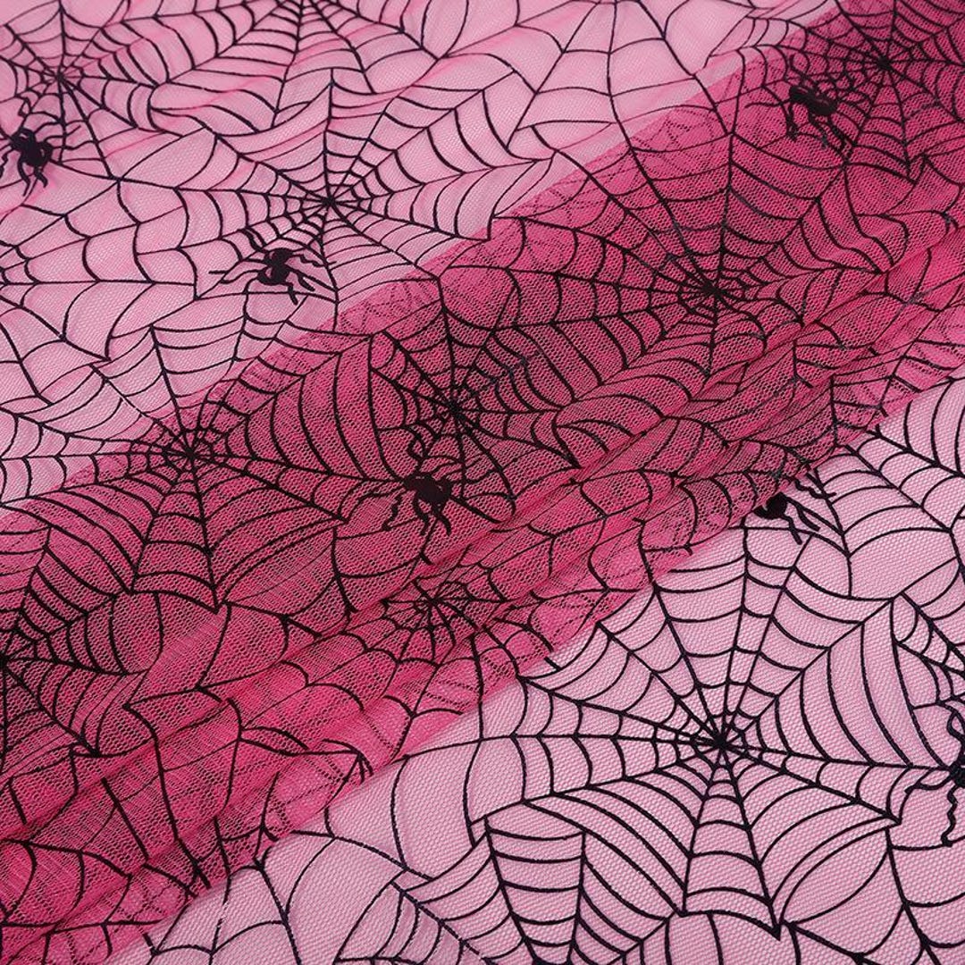 Halloween Fabric,spider Web Fabric,pink Lace Fabric,festive Fabric ...