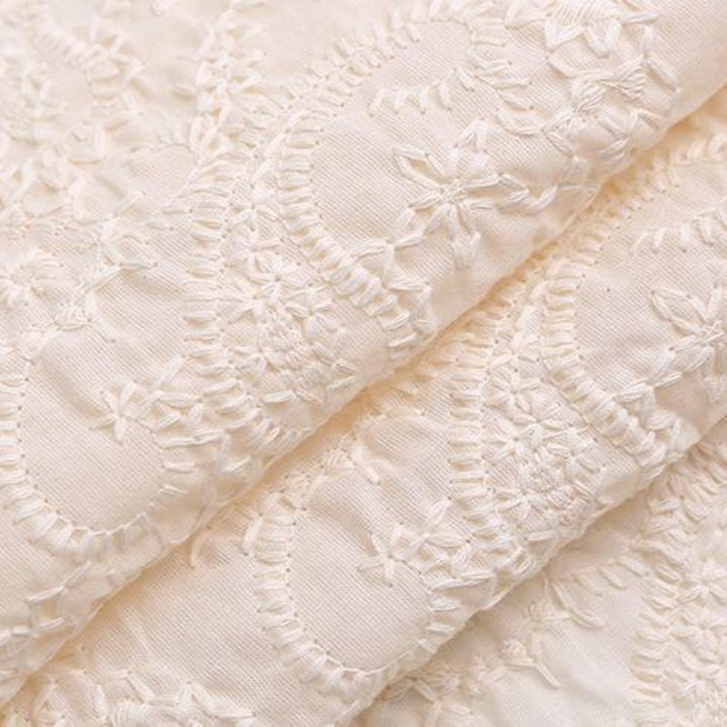 Embroidered Cotton Fabric - Etsy