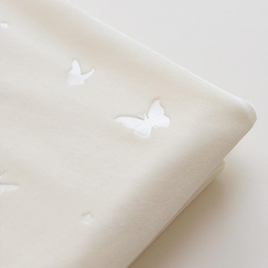 White Plush Fabric,butterfly Fabric,blanket Fabric,cuddle Fabric,minky ...