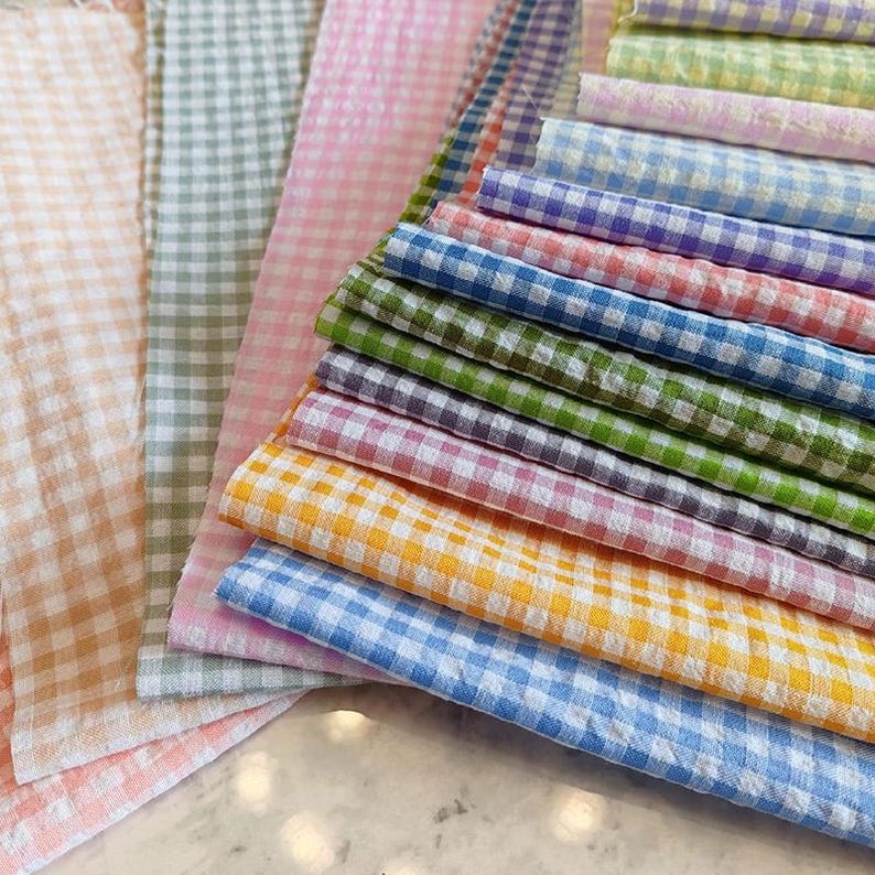 Gingham Cotton Fabric,plain Fabric,gingham Fabric,soft Fabric,dress ...