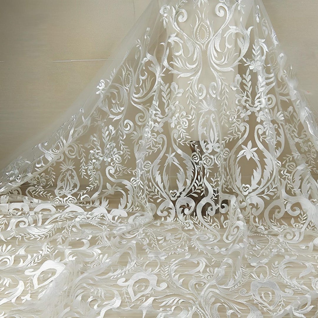 White Lace Fabric,wedding Tulle Mesh Fabric,veil Fabric,wedding Lace Fabric,bridal Dress Fabric ...
