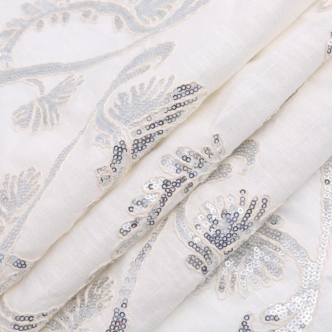 Sequin Embroidered Fabric,glitter Fabric,white Fabric,embroidered ...