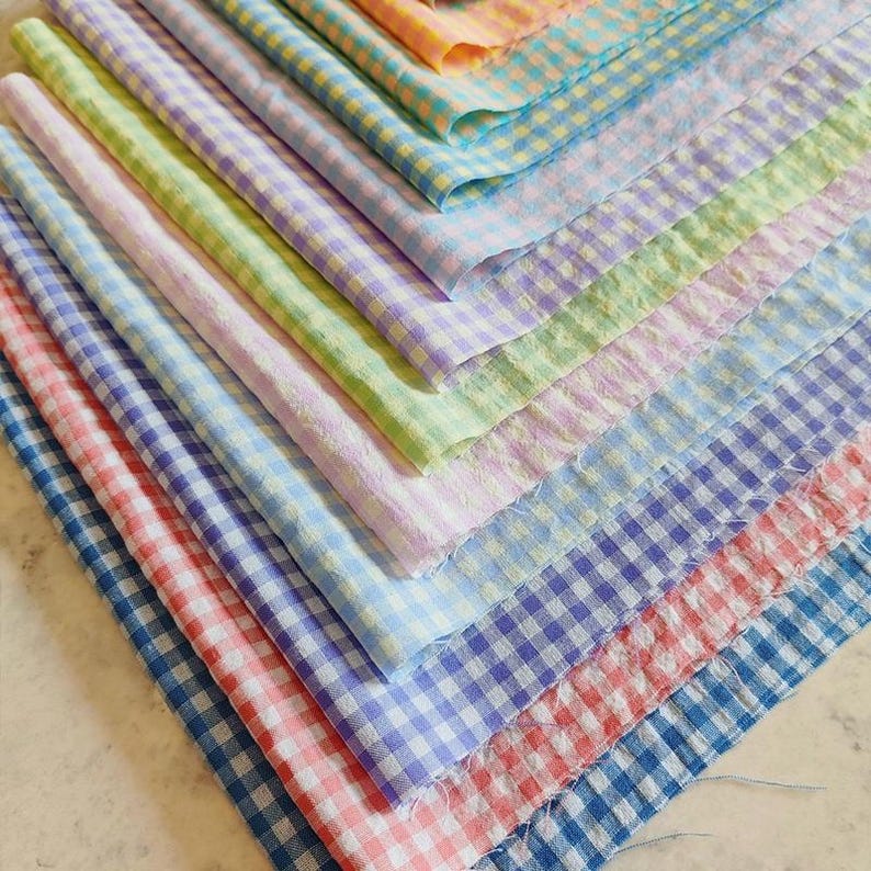 Gingham Cotton Fabric,plain Fabric,gingham Fabric,soft Fabric,dress ...