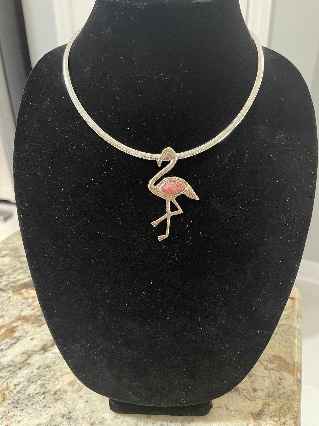 Sterling Silver Flamingo Pendant - Etsy