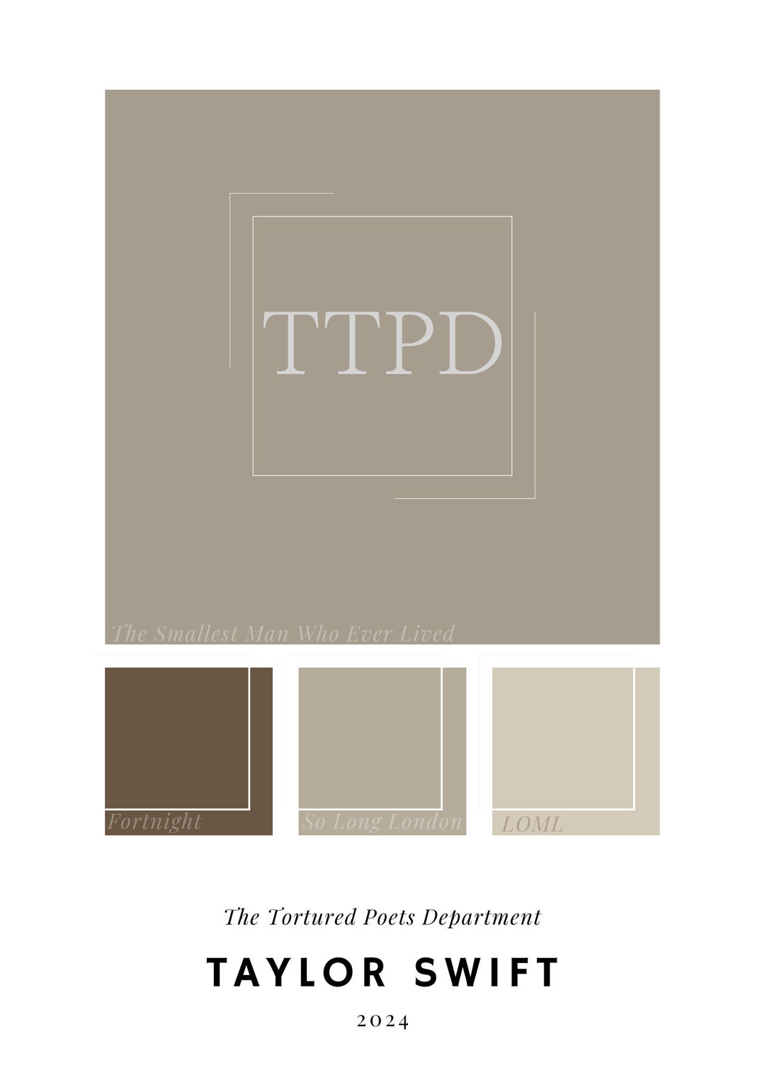Tortured Poets Department Colour Swatch Digital Print Poster Bundle! - Etsy