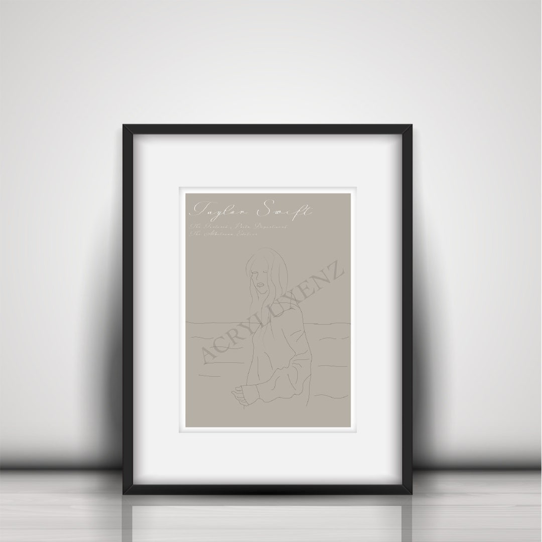 Taylor Swift Line Art Drawing TTPD the Albatross Edition Black A4 ...