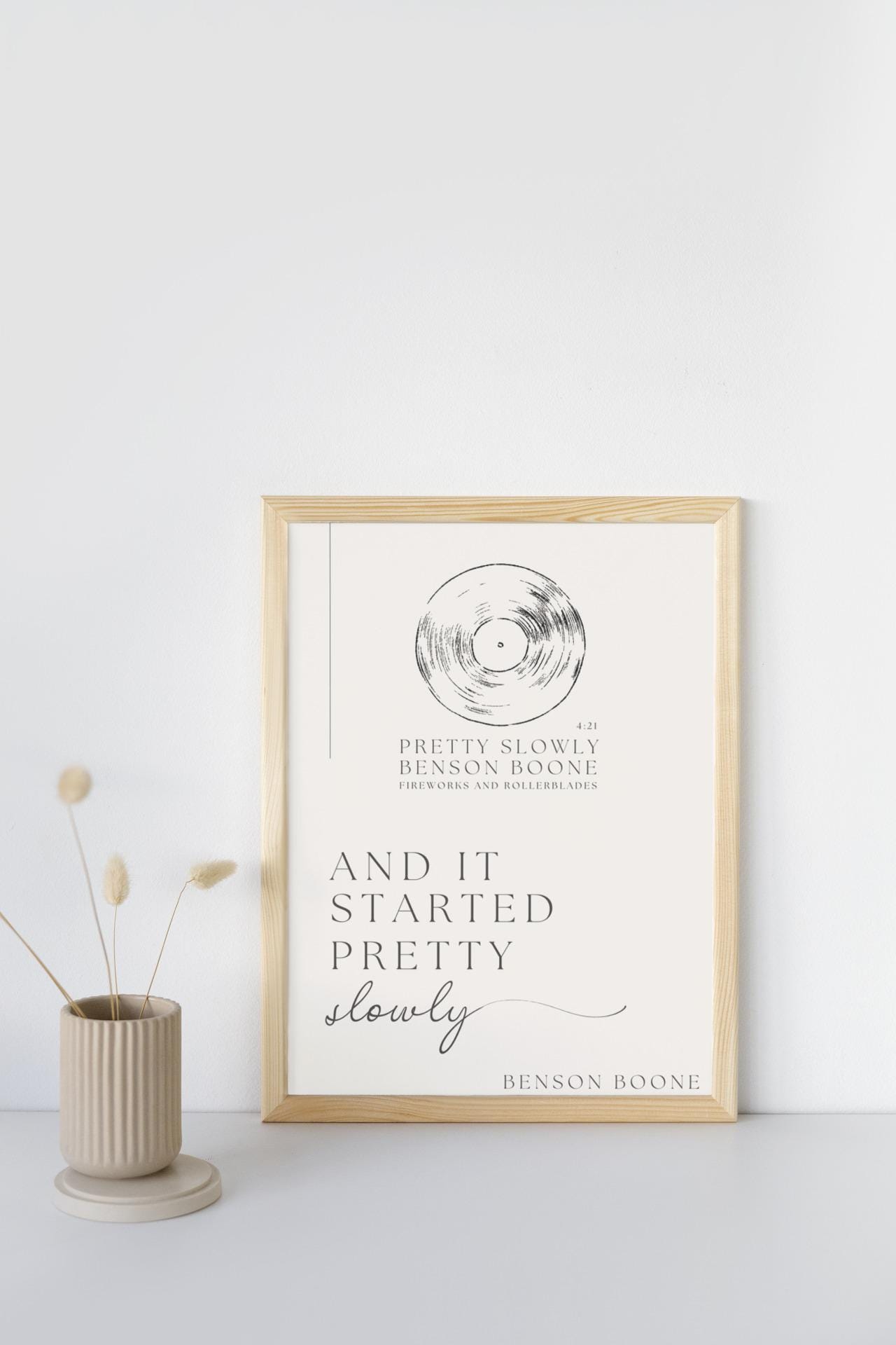 Benson Boone - Pretty Slowly Poster Bundle Lyric Art Record, Fireworks ...