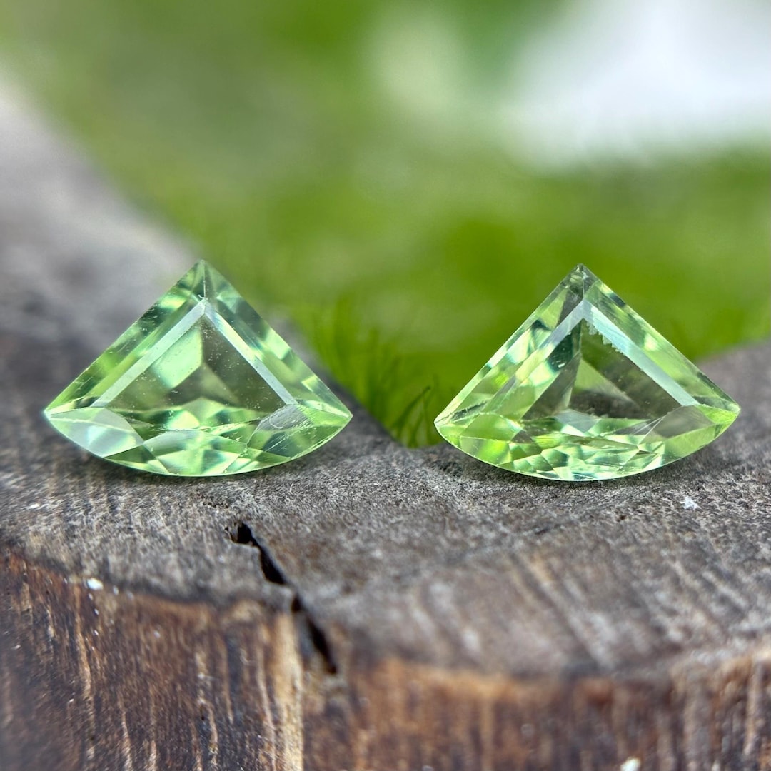 Trillion Cut Peridot Pair: Natural Olive-green Gemstones, 1.15 Ct - Etsy