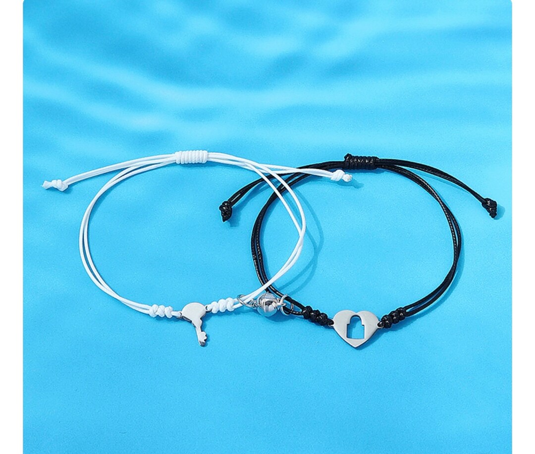 Couple Stainless Steel Key Lock Bracelet - Etsy