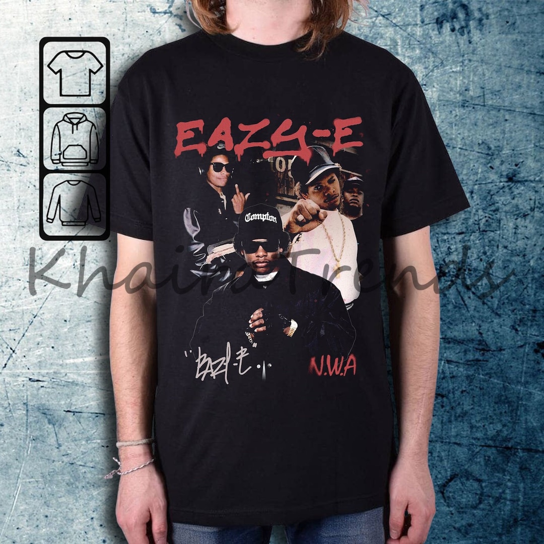 Eazy E N W A T Shirt Eazy E Shirt Bootleg Rap Retro 90s Casual Men