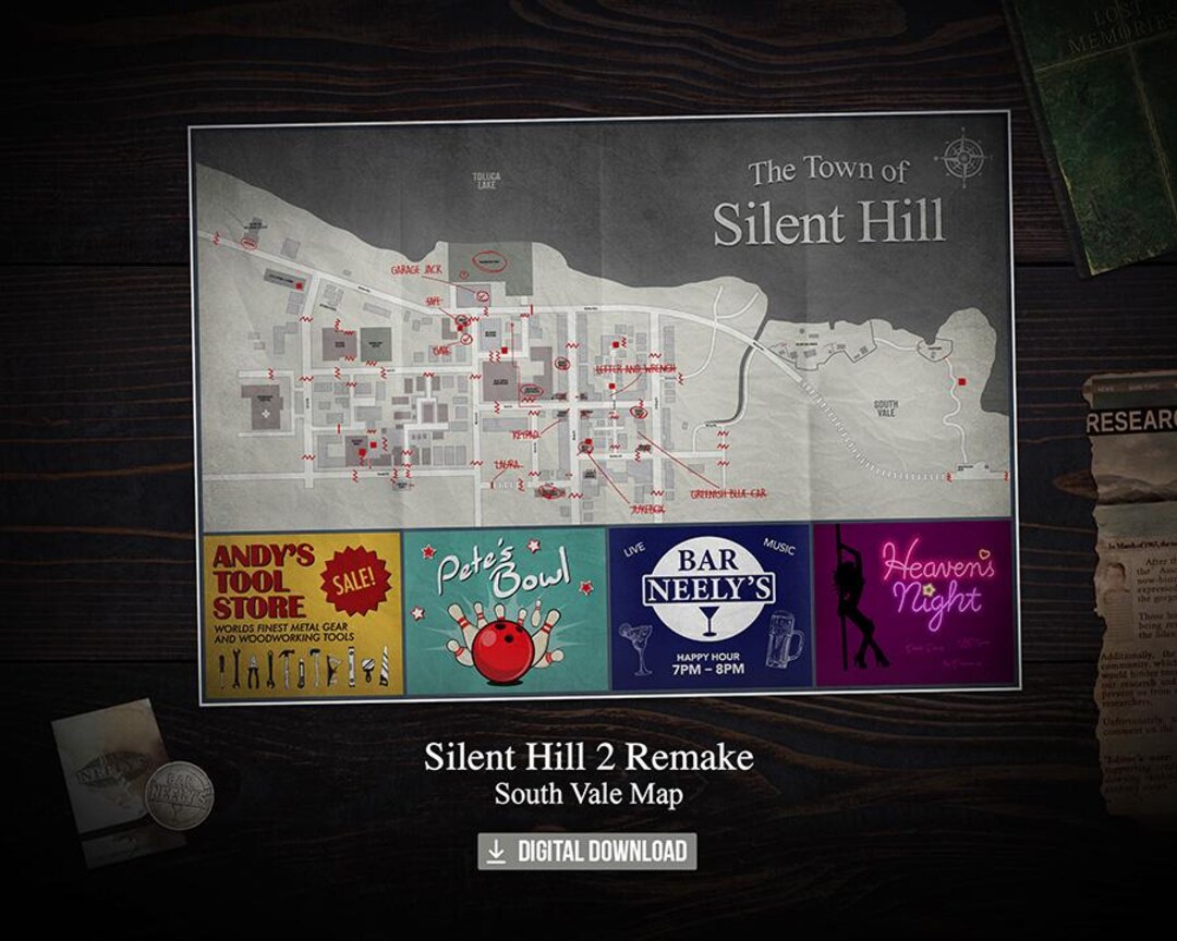 Silent Hill 2 Remake South Vale Map - Etsy