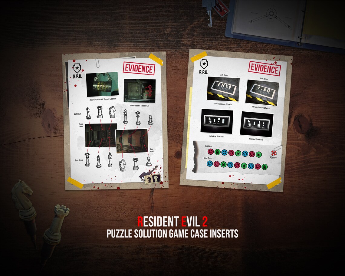Resident Evil 2 Remake Puzzle Solution Case Inserts V2 - Etsy