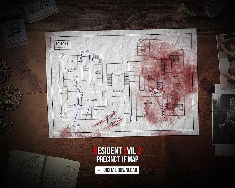 Resident Evil 2 Remake Precinct 1F Map - Etsy Australia
