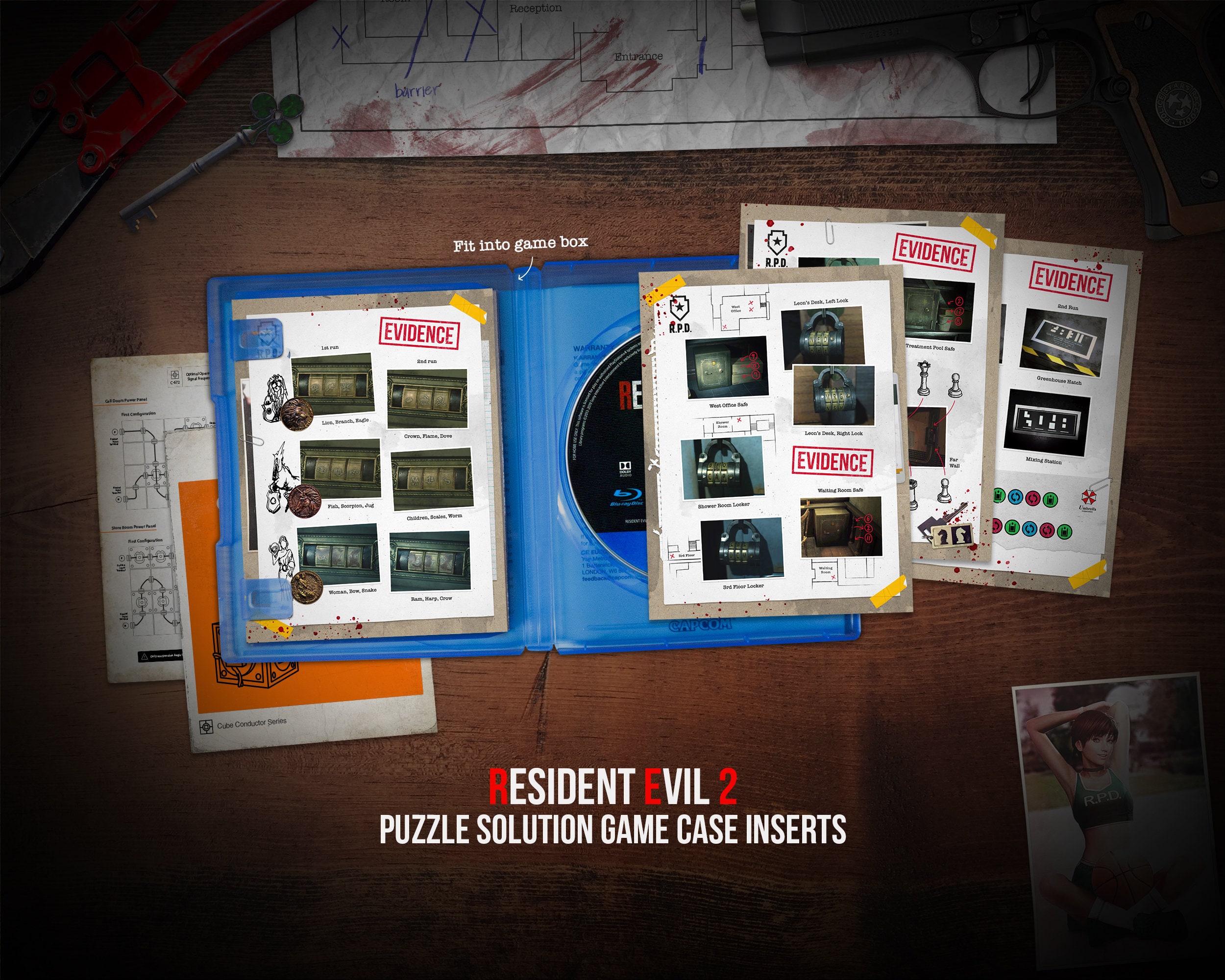Resident Evil 2 Remake Puzzle Solution Case Inserts V2 - Etsy