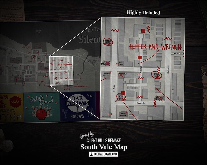 Silent Hill 2 Remake South Vale Map - Etsy UK
