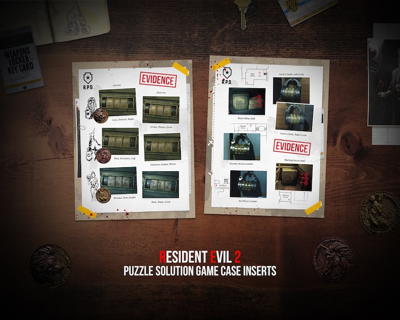 Resident Evil 2 Remake Puzzle Solution Case Inserts V2 - Etsy