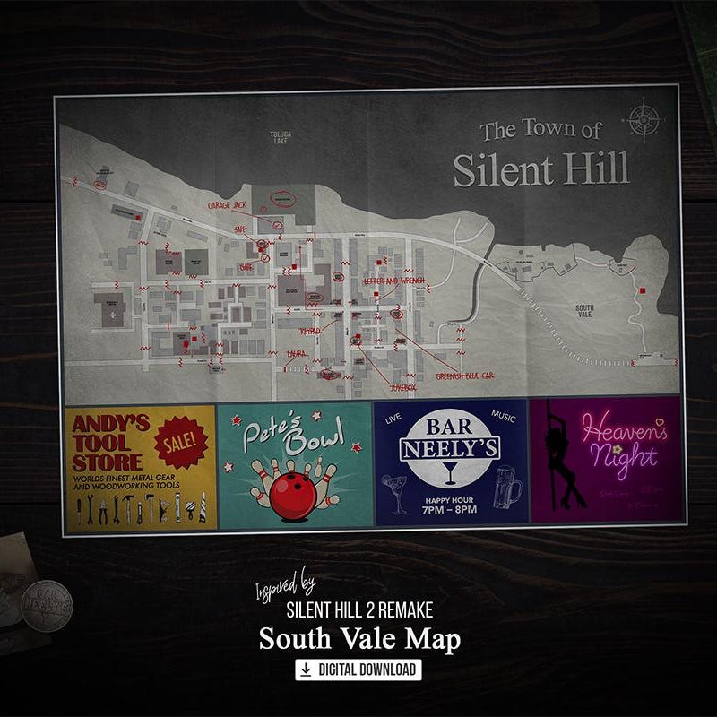 Silent Hill Map Art - Etsy