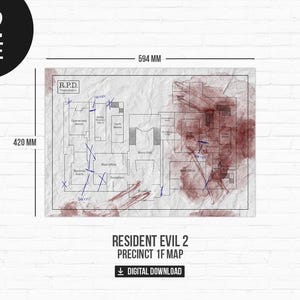 Resident Evil 2 Remake Precinct 1F Map - Etsy
