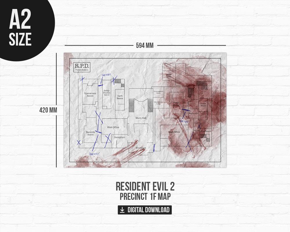 Resident Evil 2 Remake Precinct 1F Map - Etsy