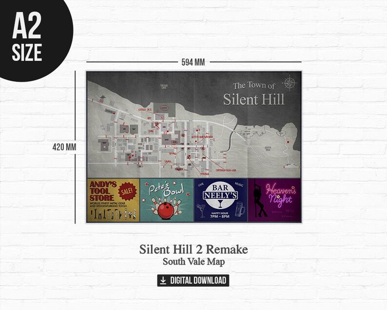 Silent Hill 2 Remake South Vale Map - Etsy