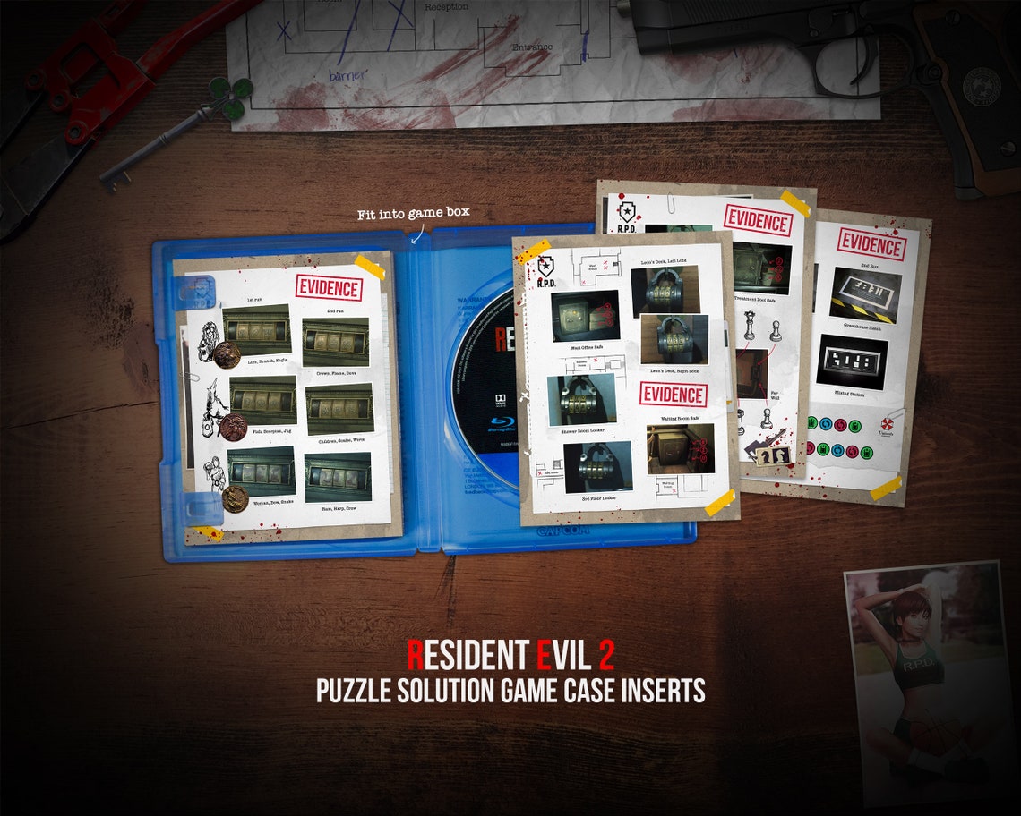 Resident Evil 2 Remake Puzzle Solution Case Inserts - Etsy